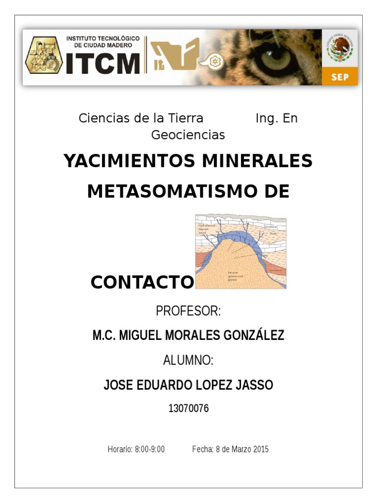 Metasomatismo de Contacto | PDF | Minerales | Roca (geología)