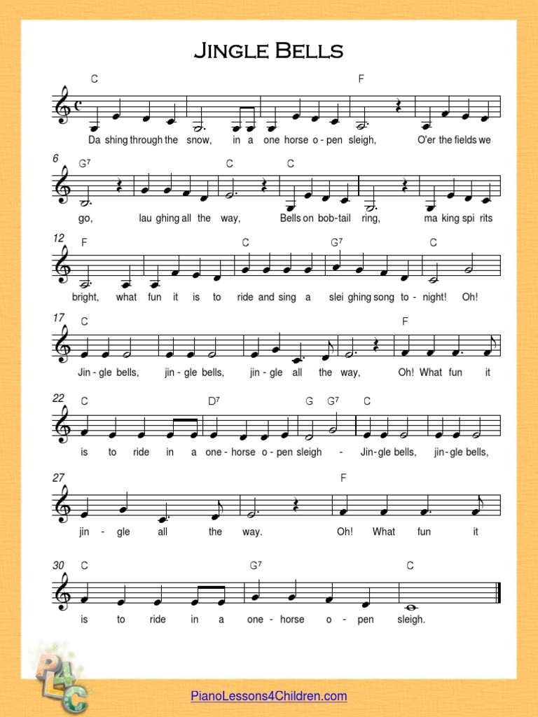 Jingle Bells Piano Sheet Music | PDF | Art | Mystery, Thriller & Crime ...