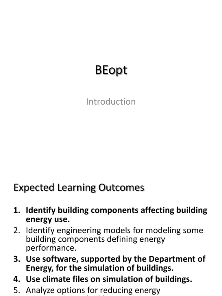 BEopt | PDF | Simulation | Areas Of Computer Science