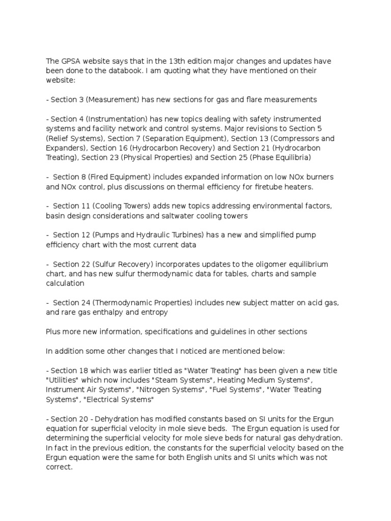 The GPSA 13th Edition Major Changes | PDF | Thermodynamic Equilibrium ...