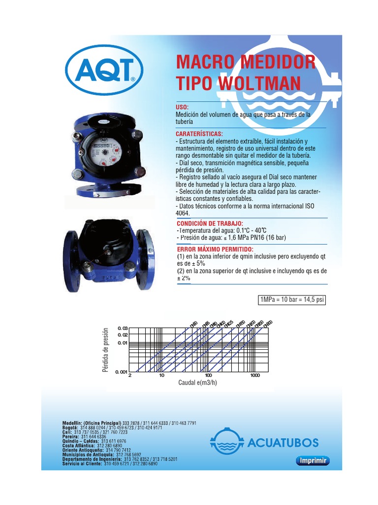 Hoja T. Medidor Tipo Woltman | PDF | Tornillo | Industrias