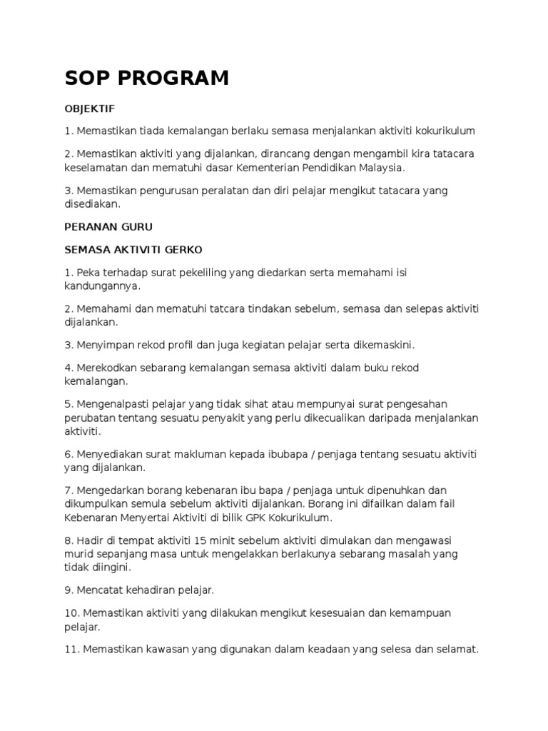 Sop Program | PDF