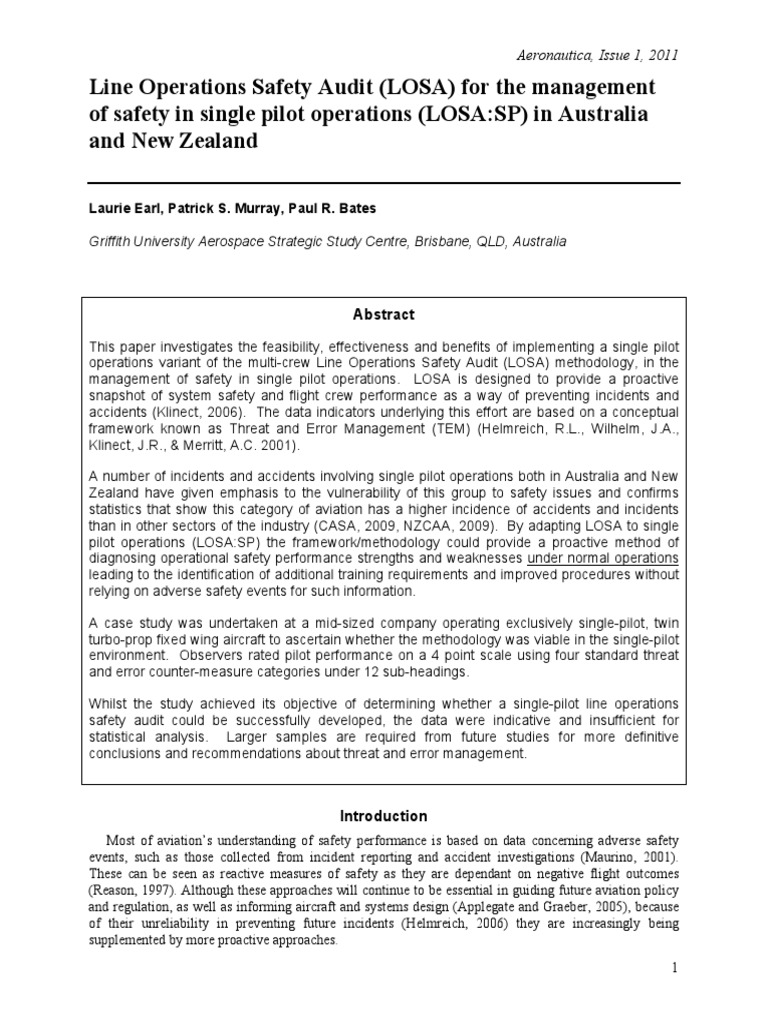 Losa Pdf Aviation Safety Airlines