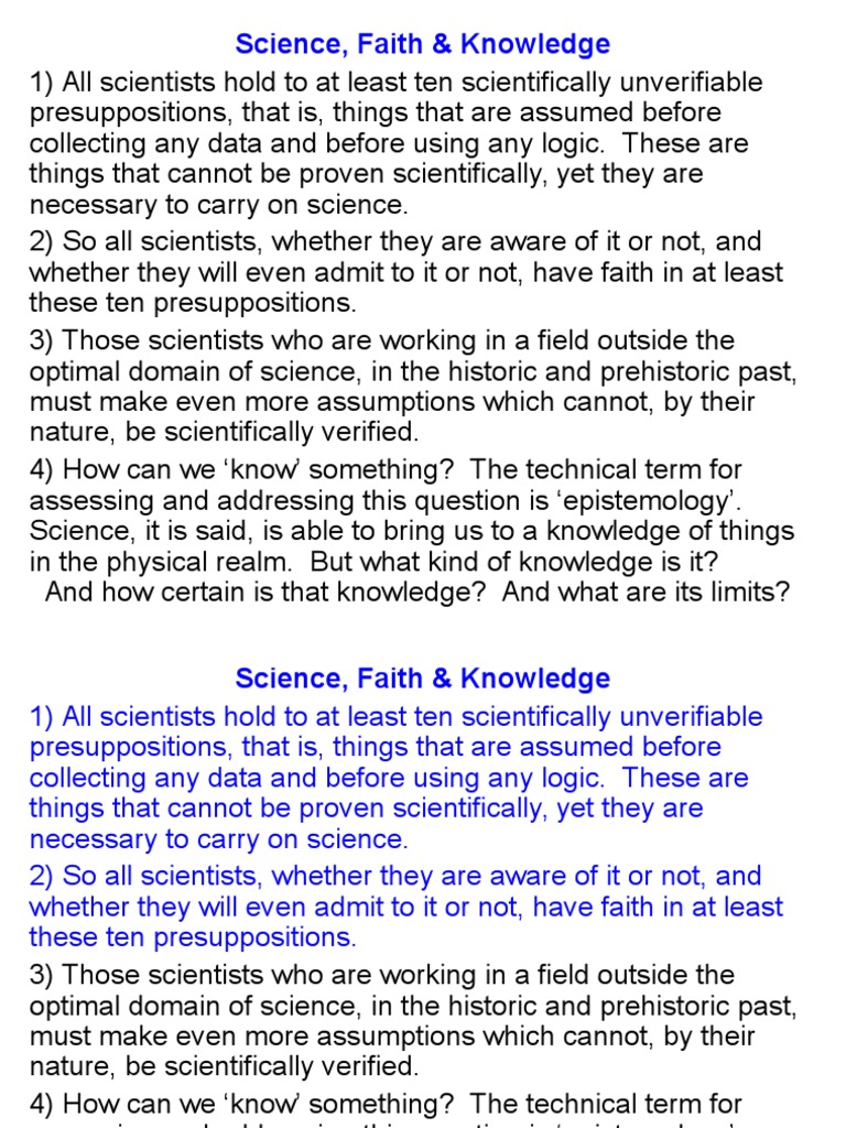 Science Faith & Knowledge | PDF | Science | Epistemology
