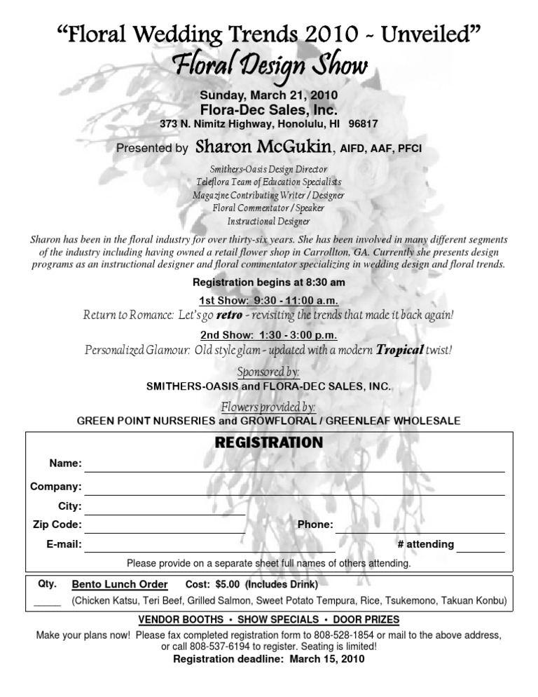 FloraDec Show Flyer | PDF | Asian Cuisine | Regional & Ethnic Food
