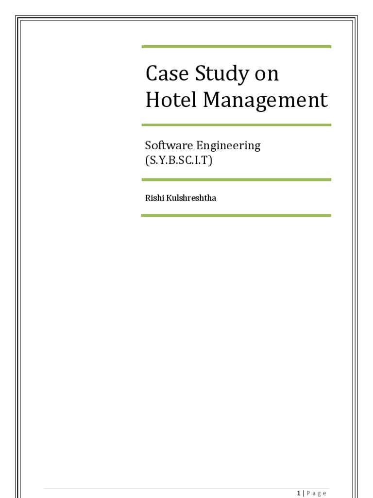 Hotel Management - Case Study | PDF | Database Transaction | Use Case