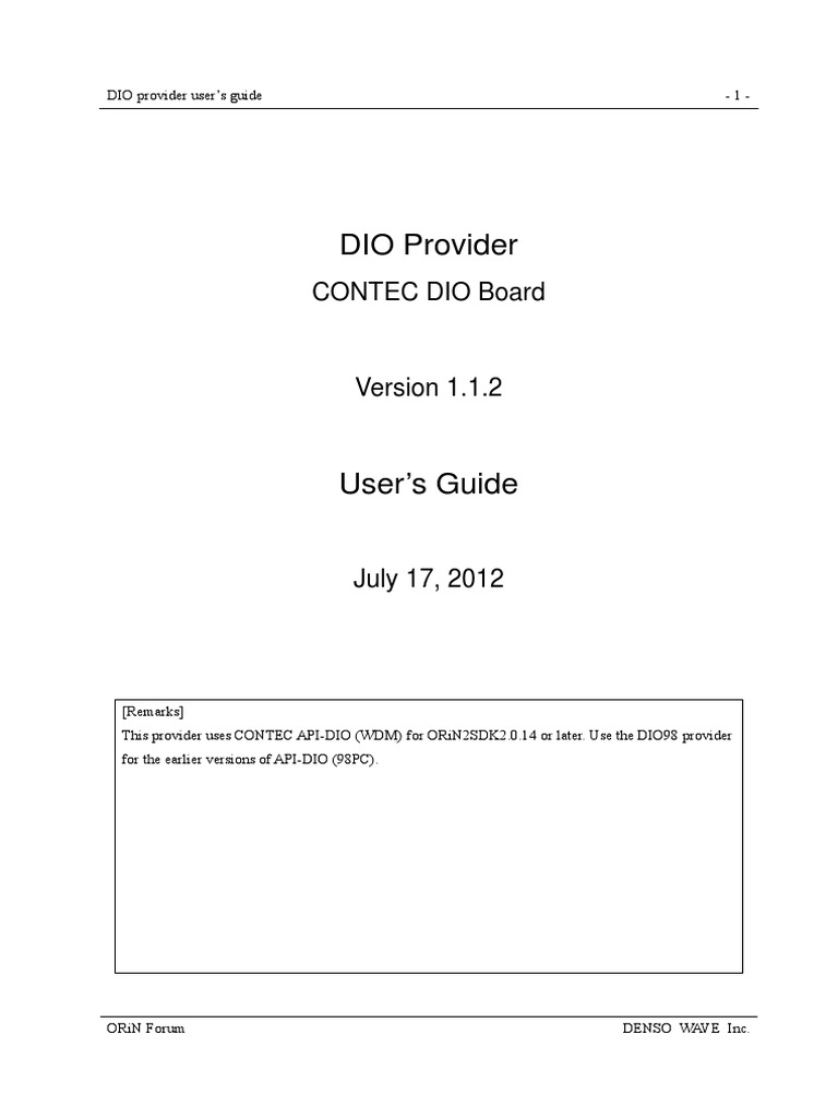 DIO ProvGuide en | Download Free PDF | Parameter (Computer Programming) | Windows Registry