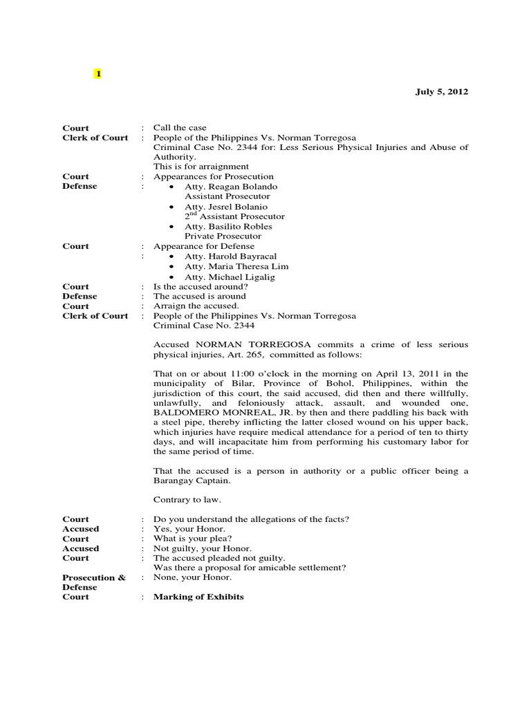 116908447 Transcript of Stenographic Notes | Witness | Prosecutor