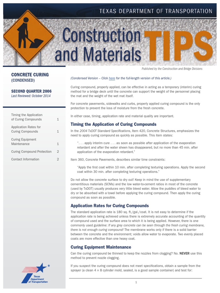 Curing Compound PDF | PDF | Concrete | Chemistry