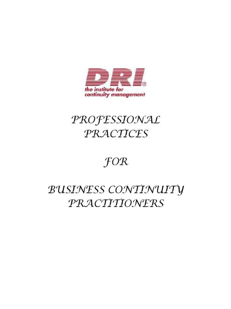 DRII Proffessional Practices For Business Continuity Practitioners PDF ...