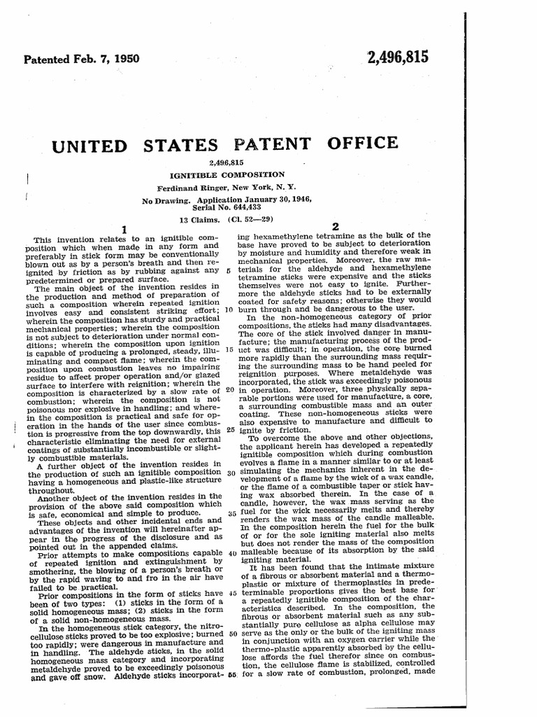 ,united States Patent Office: Patented Feb. 7, 1950 | PDF | Combustion ...