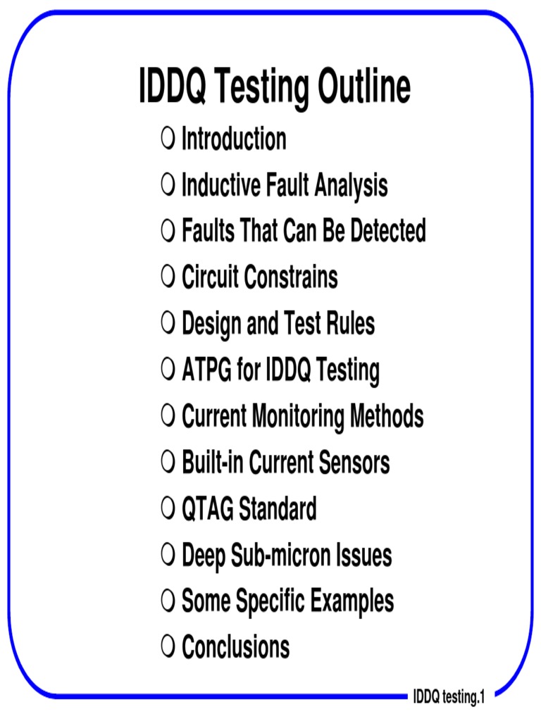 Essential Guide to IDDQ Testing | PDF | Cmos | Electronic Circuits
