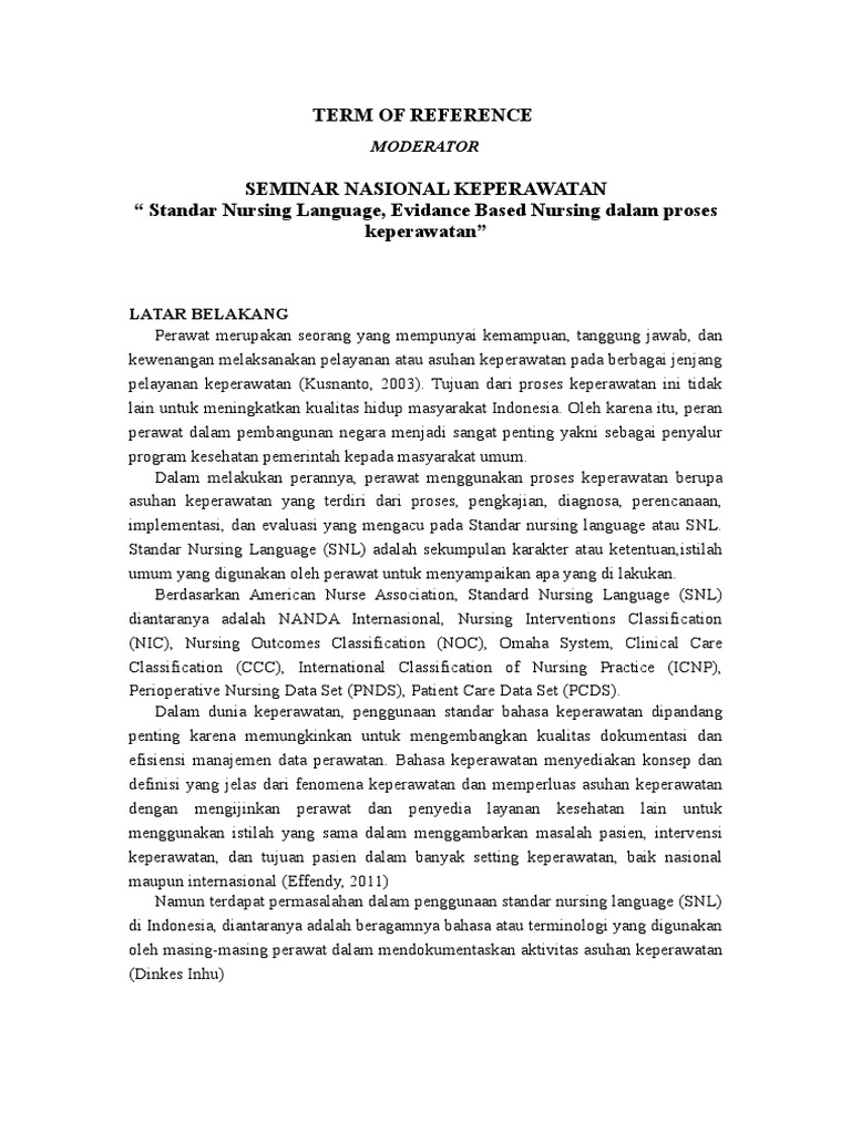 Contoh TOR Moderator | PDF