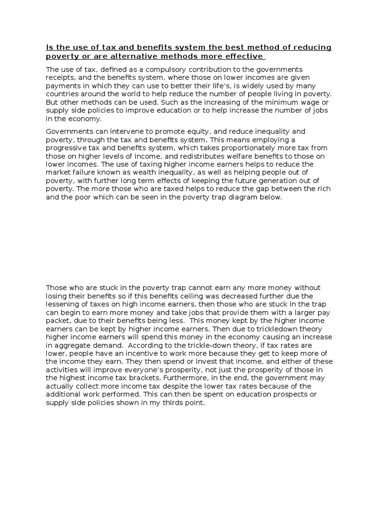 Is The Use of Tax and Benefits System The Best Method of Reducing ...