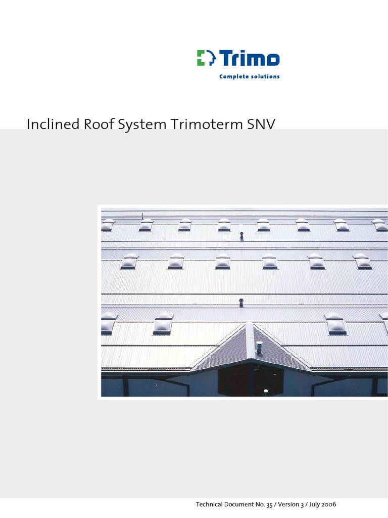 Trimo SNV Catalog Inclined Roof System Trimoterm SNV | PDF | Roof | Screw