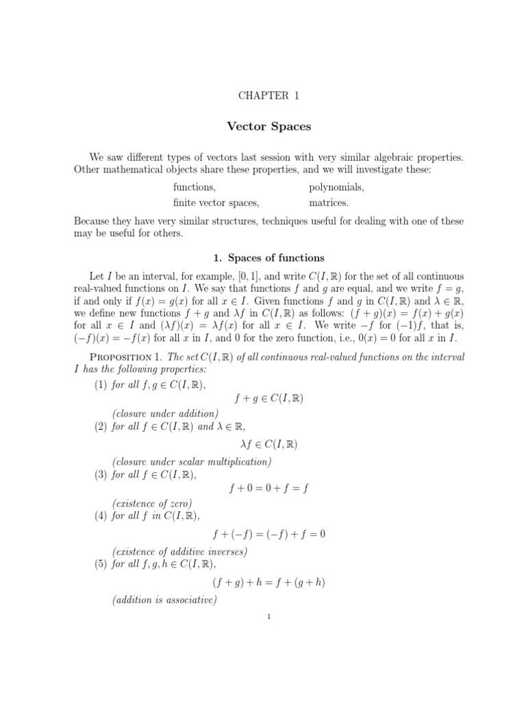 Vector Spaces | PDF | Basis (Linear Algebra) | Linear Subspace