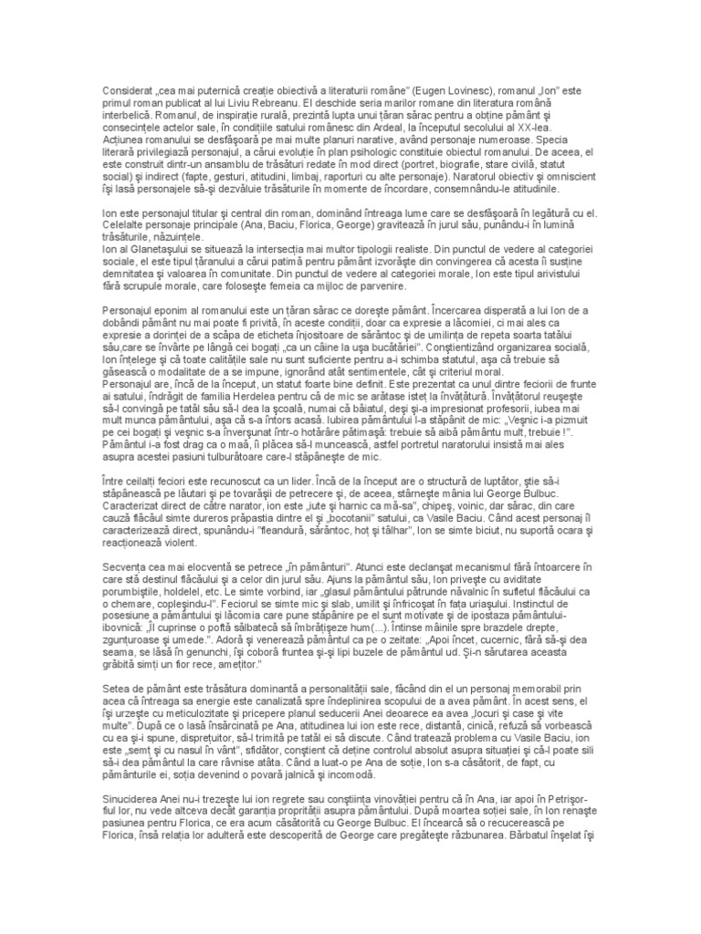 Caracterizare Ion | PDF