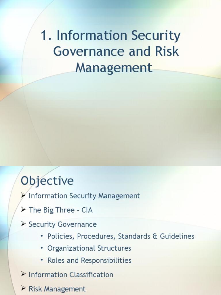 Information Security Governance & Risk Management | PDF | Information ...