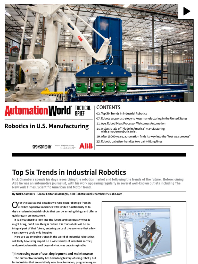New Trends in Robotics | PDF | Automation | Robot