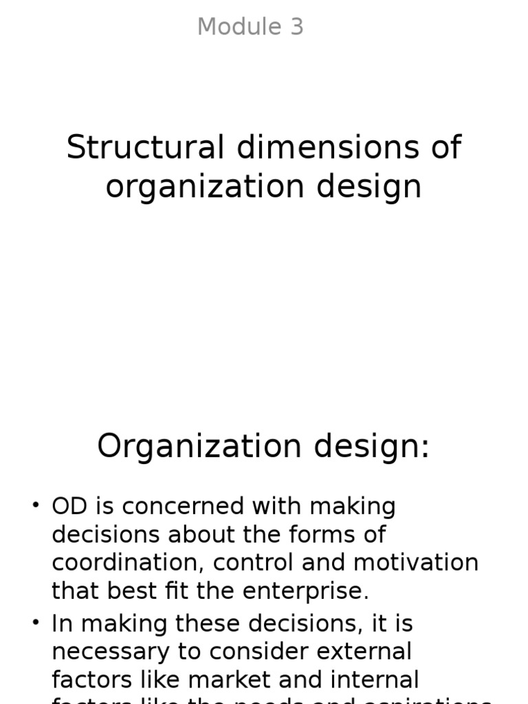 Structural Dimensions of Organization Design | PDF | Decentralization ...