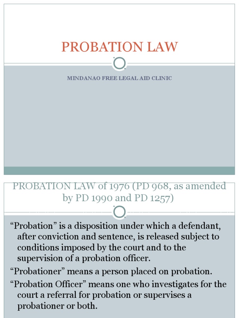 Probation Law | PDF | Probation | Bail