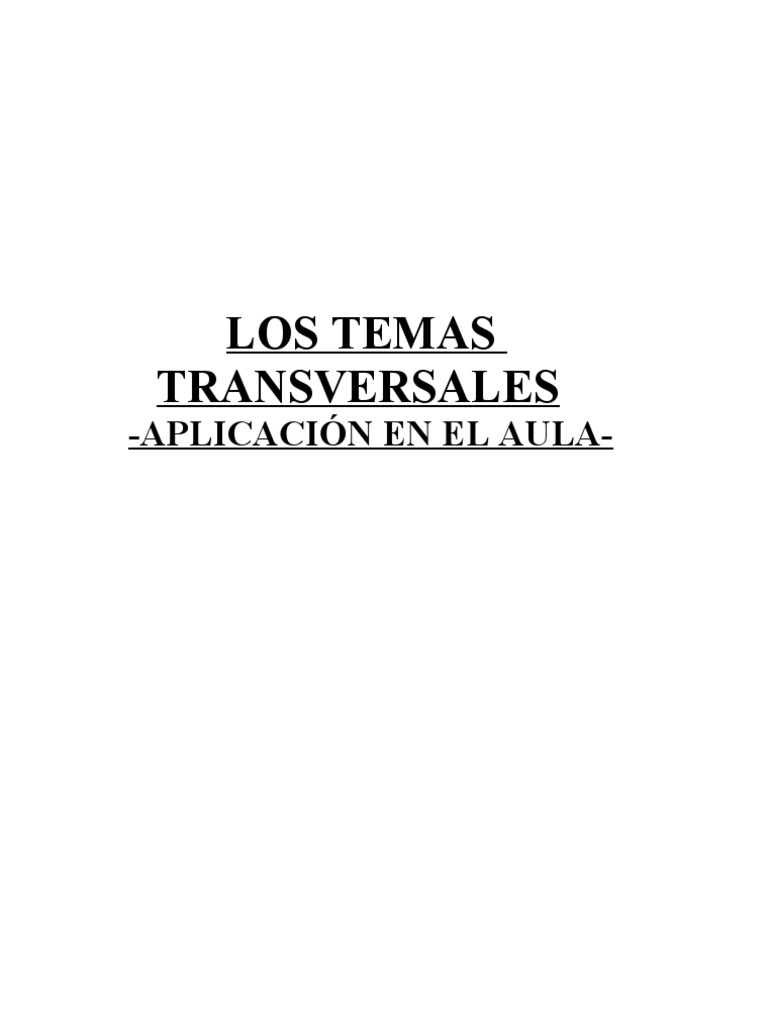 Los Temas Transversales | PDF | Plan de estudios | Comportamiento