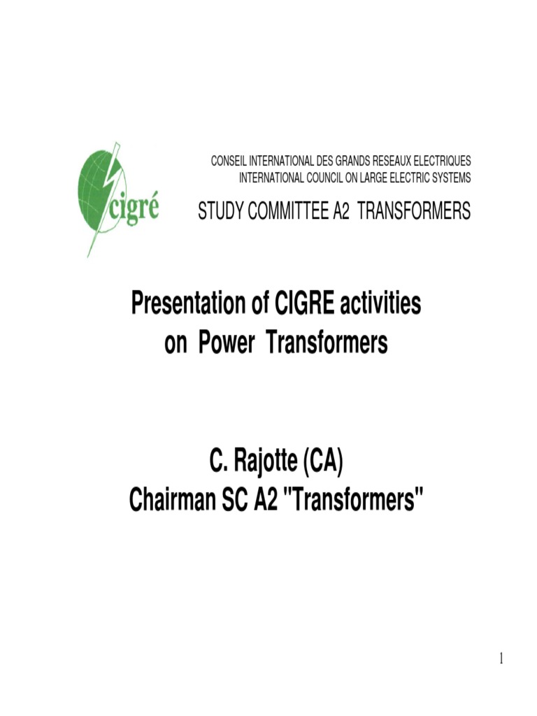 CIGRE Activities on Power Transformers | PDF | Transformer ...
