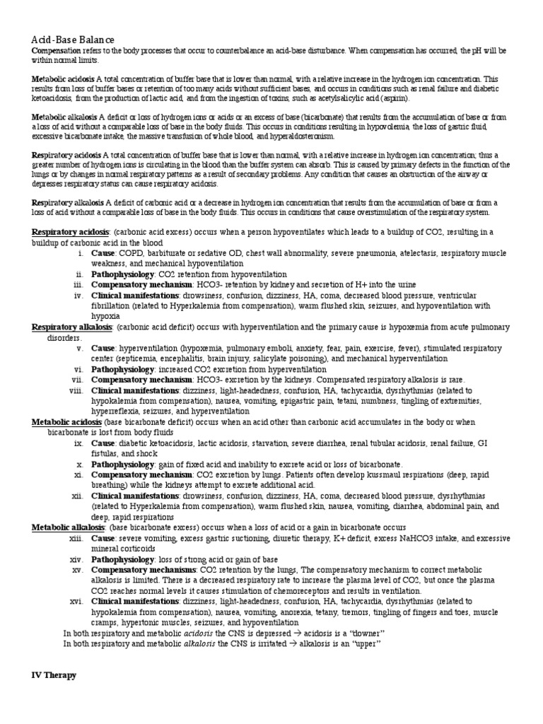 Acid-Base Balance PDF | PDF | Physiology | Medicine
