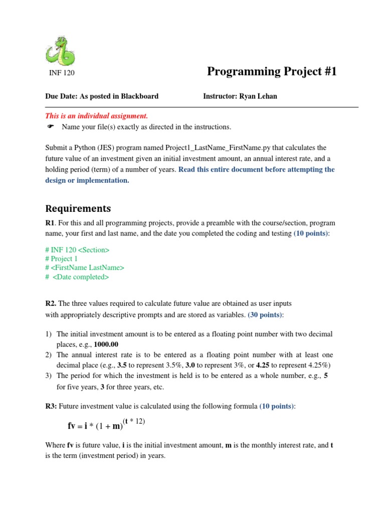 Inf 120 Project 1 Pdf Pdf Variable Computer Science Python Programming Language 7512
