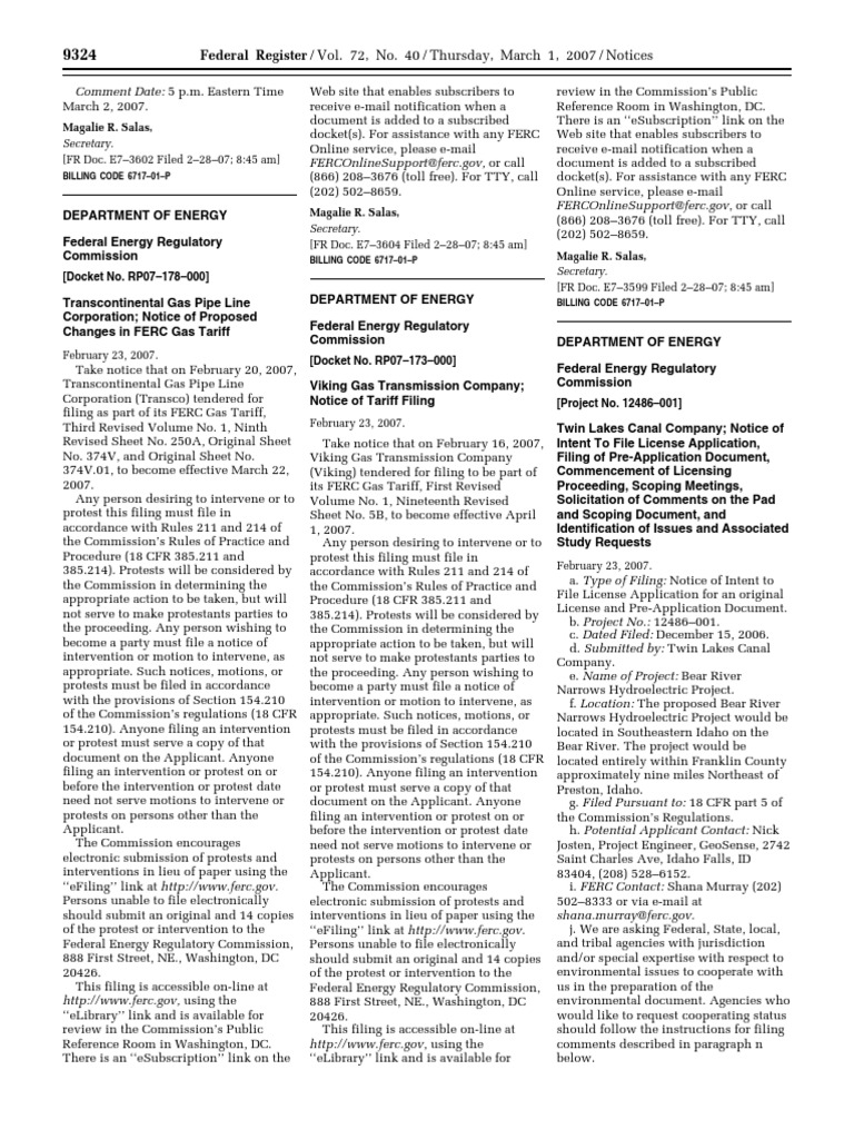 Notice: Applications, Hearings, Determinations, Etc.: Transcontinental ...