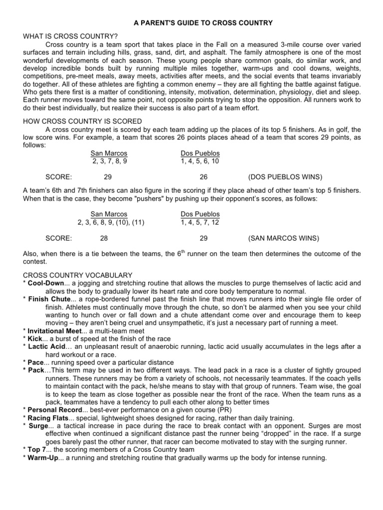 Parent's Guide to Cross Country Running | PDF | Diet (Nutrition) | Diet ...