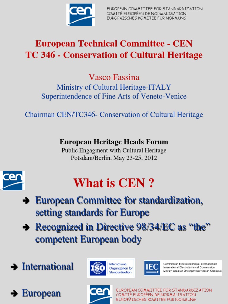 CEN - Standards in Conservation of Cultural Heritage | PDF ...