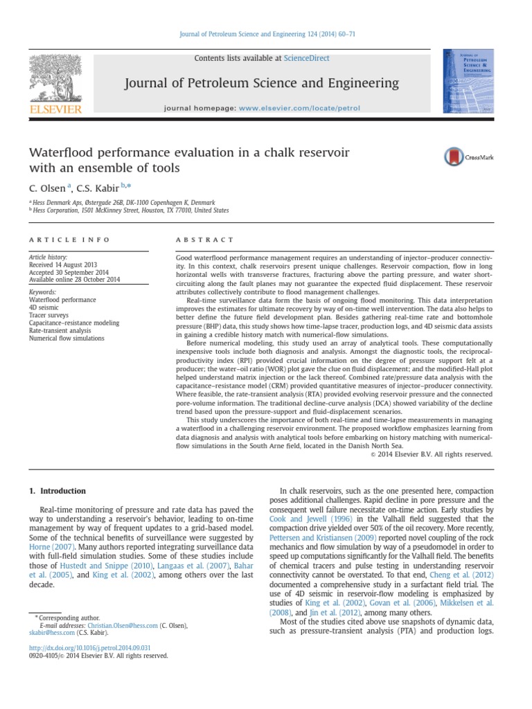 Waterflood Performance Evaluation | PDF | Petroleum Reservoir | Logarithm
