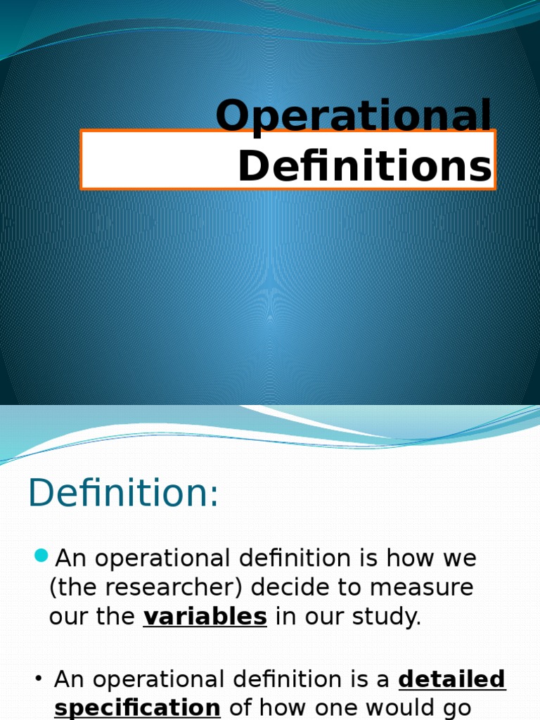 Understanding Operational Definitions | PDF