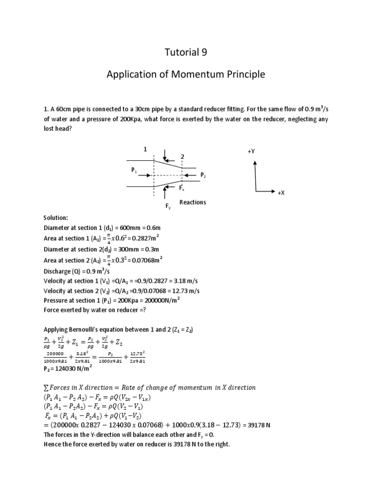 9 Momentum Principle Tutorial Solution | PDF | Torque | Angular Momentum