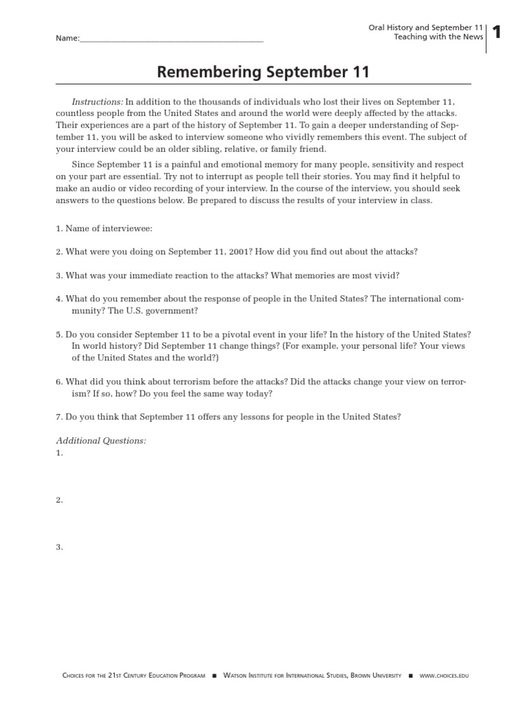 Sept 11 Interview Questions | PDF
