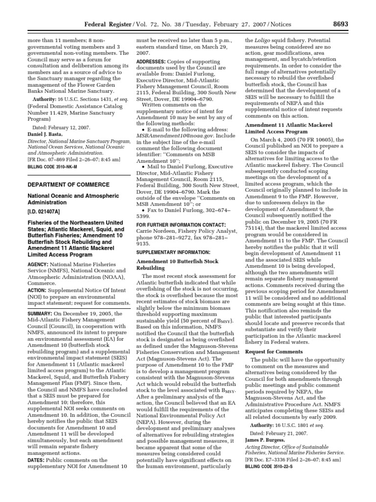 Federal Register / Vol. 72, No. 38 / Tuesday, February 27, 2007 ...