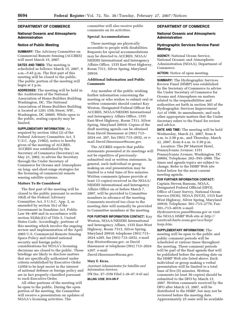 Notice: Coastal Zone Management Programs and Estuarine Sanctuaries ...