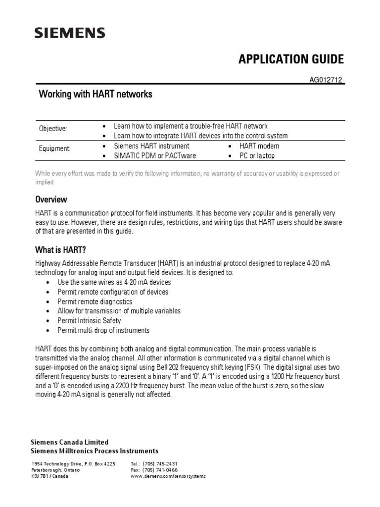 Application Guide: Working With HART Networks | PDF | Network Topology | Electrical Resistance ...