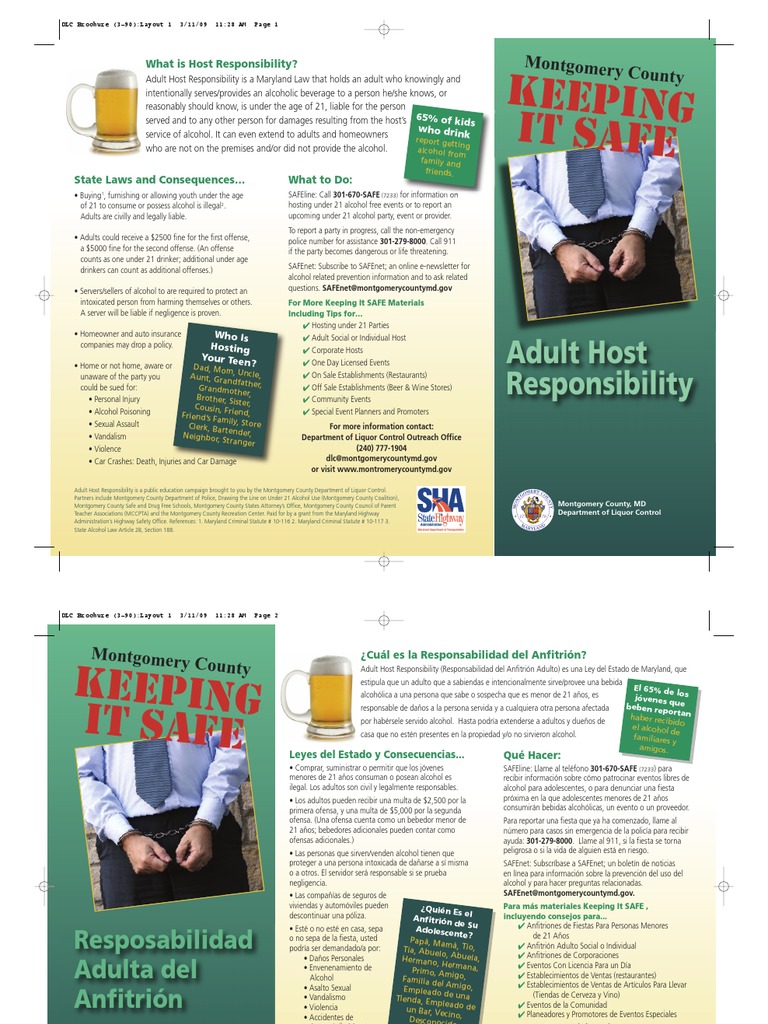 Keeping It Safe: Adult Host Responsibility | PDF | Alcoholic Drinks ...