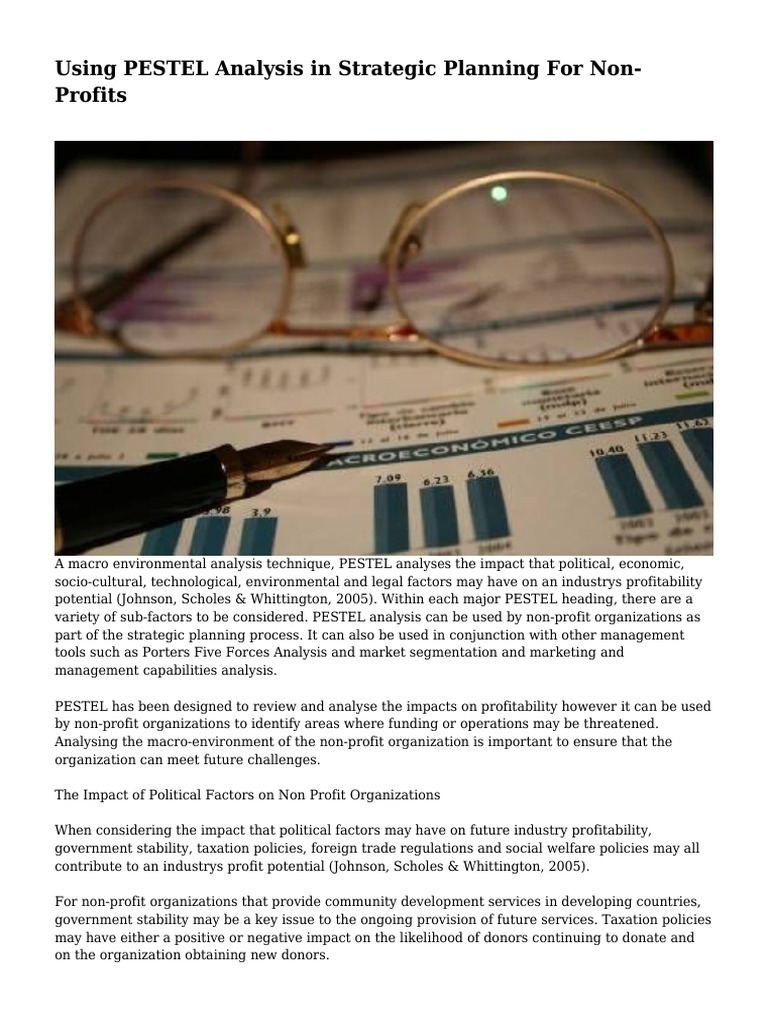 PESTEL Analysis for Non-Profit Strategy | PDF | Business | Social Science