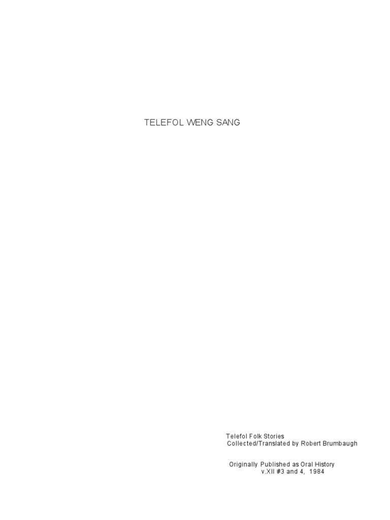 Telefol Stories - 1 | PDF | Narrative | Ghosts