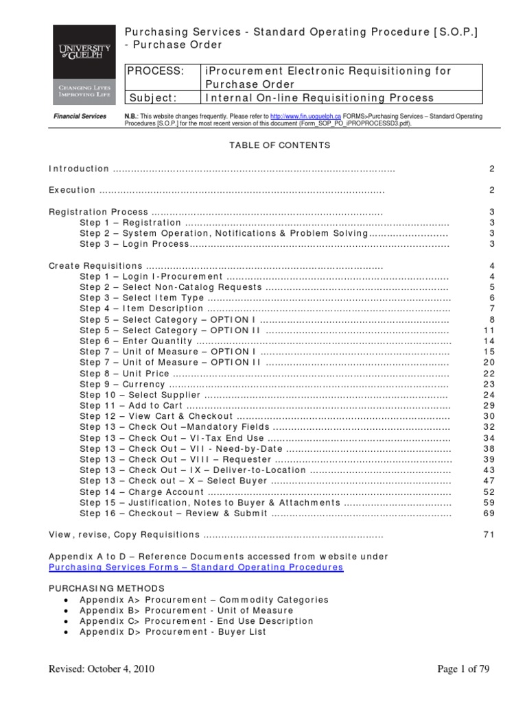 SOP Electronic Requisition Process PDF | PDF | Portable Document Format ...