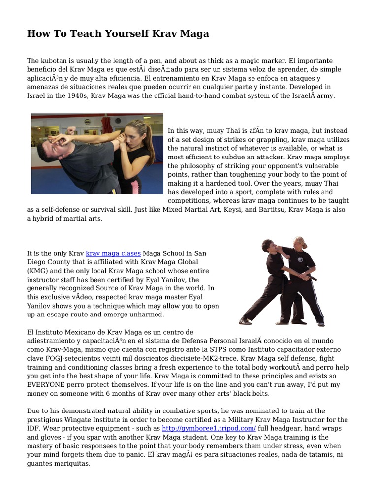 How To Teach Yourself Krav Maga | Download Free PDF | Krav Maga ...