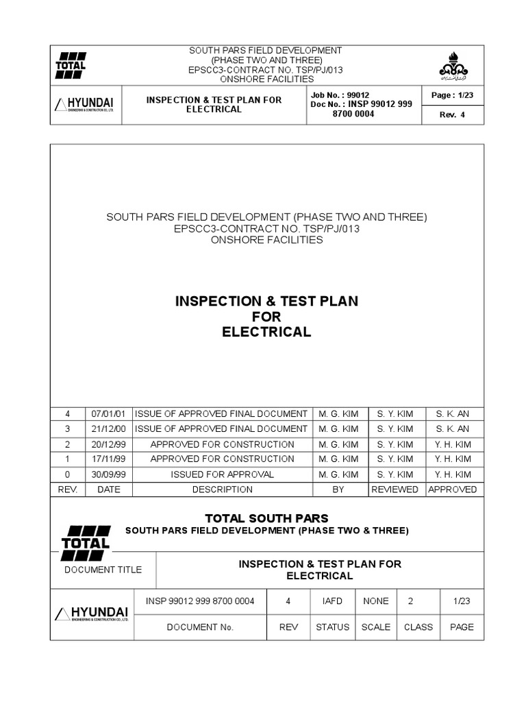 Electrical ITP | PDF | Anode | Electrical Equipment