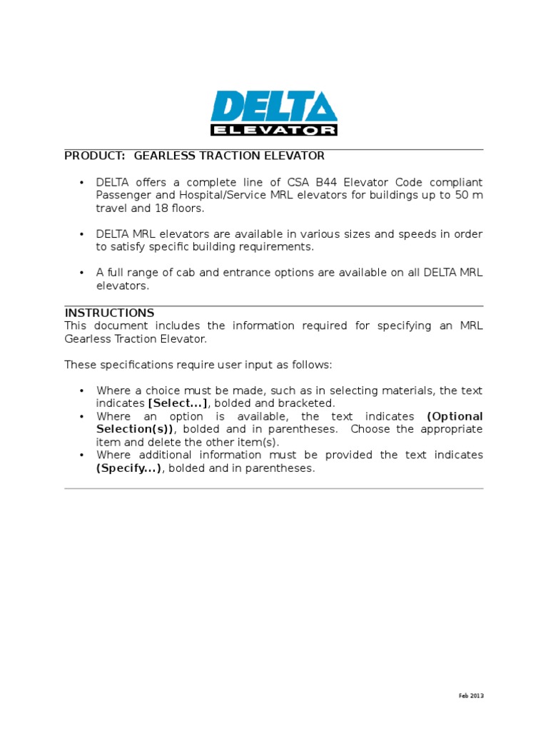 Machine Room-Less (MRL) | PDF | Elevator | Electrical Wiring