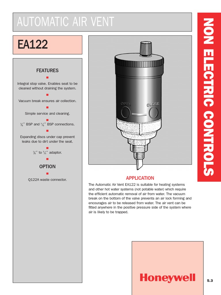 EA122 Automatic Air Vent Overview | PDF | Technology & Engineering