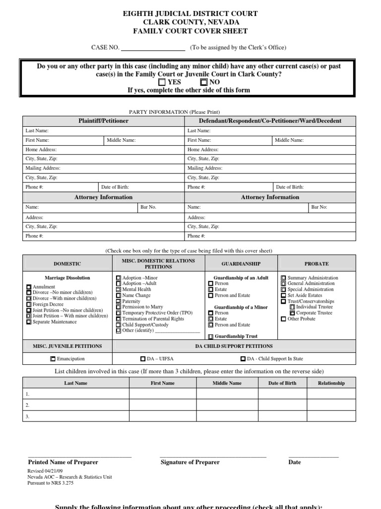 Nevada Divorce Forms | Alimony | Notary Public