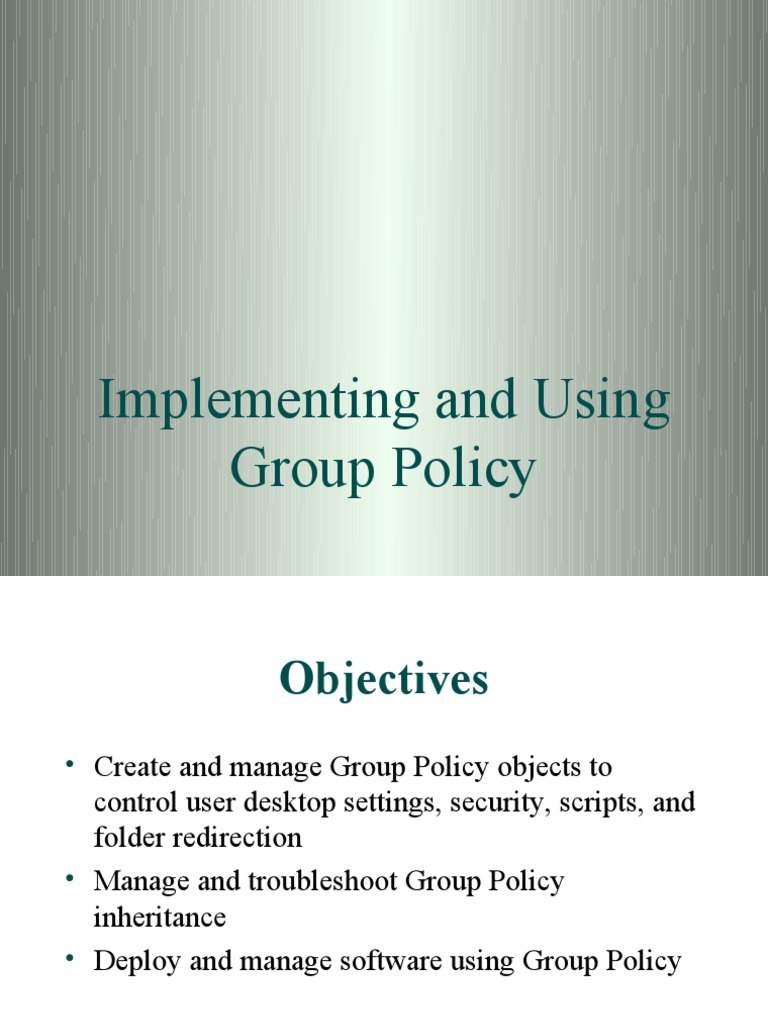 Group Policy | PDF | Group Policy | Active Directory