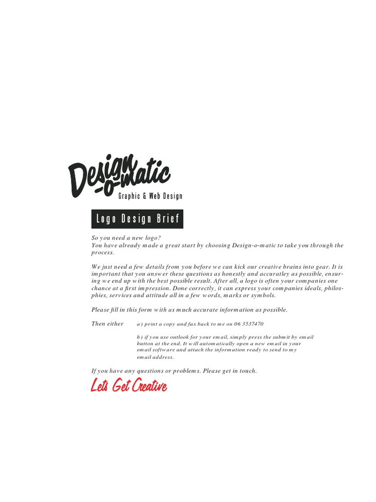 Logo Brief Form | PDF | Logos | Brand